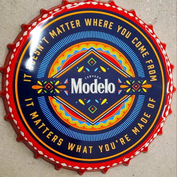 Art | Modelo Beer 15 Round Metal Dome Bar Sign Man Cave Wall Decoration ...